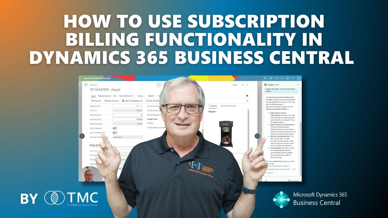 How to Use Subscription billing Functionality in Dynamics 365 Business Central
